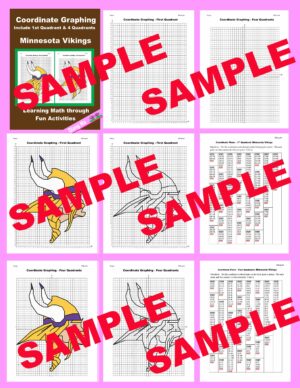 Super Bowl Coordinate Plane Graphing Picture: Minnesota Vikings | Made ...