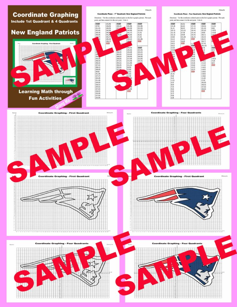 Super Bowl Coordinate Plane Graphing Picture: New England Patriots ...