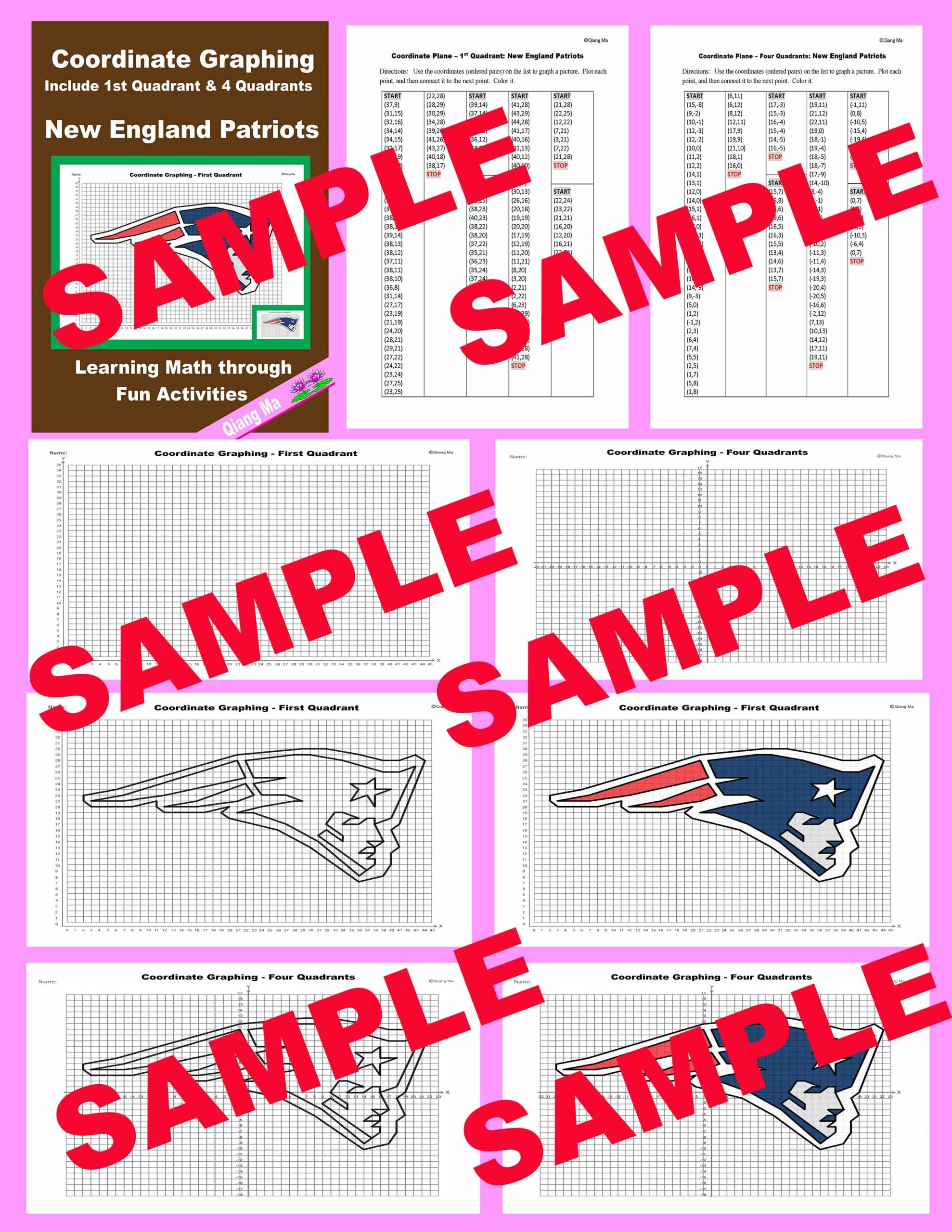 Super Bowl Coordinate Plane Graphing Picture: New England Patriots ...