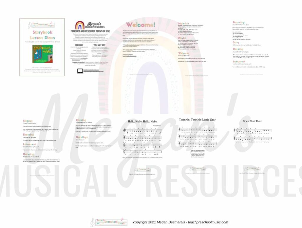 Preschool Music Lesson Plan | Goodnight Moon | Music and Movement ...