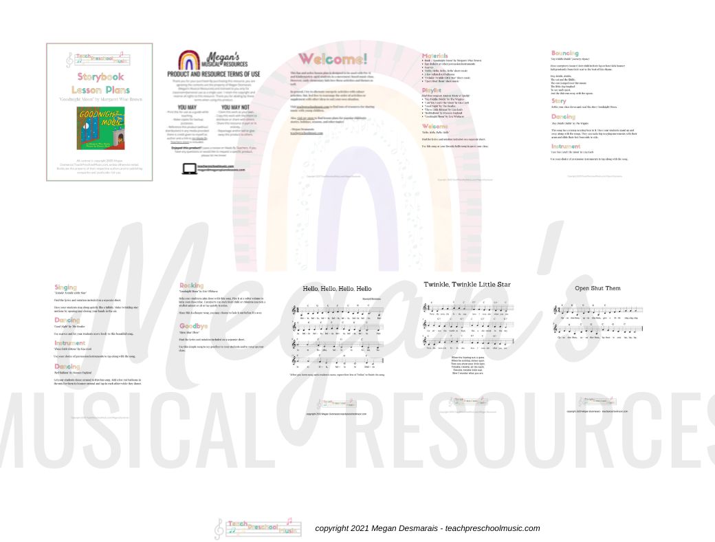 Preschool Music Lesson Plan | Goodnight Moon | Music and Movement ...