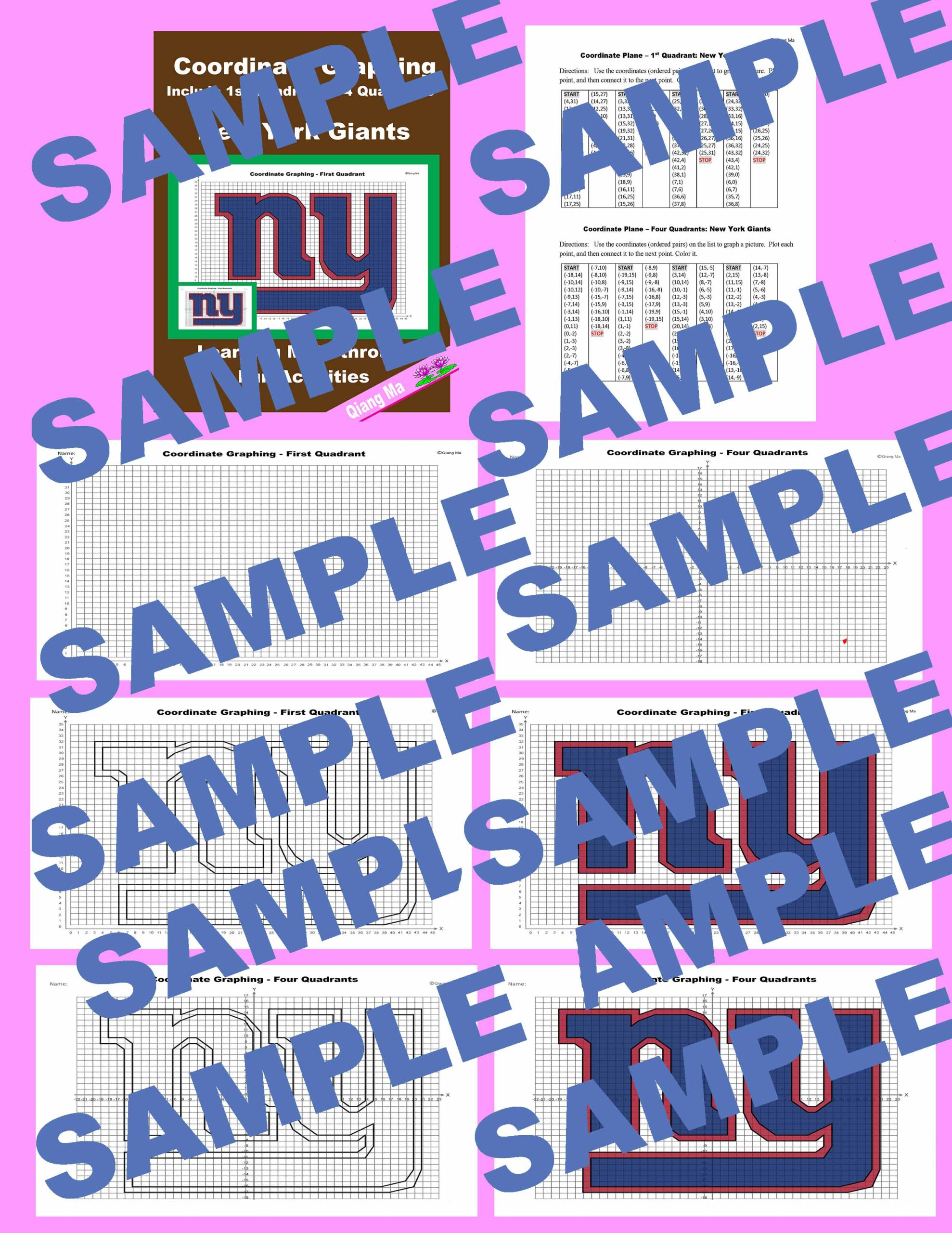 Super Bowl Coordinate Plane Graphing Picture: New York Giants | Made By ...