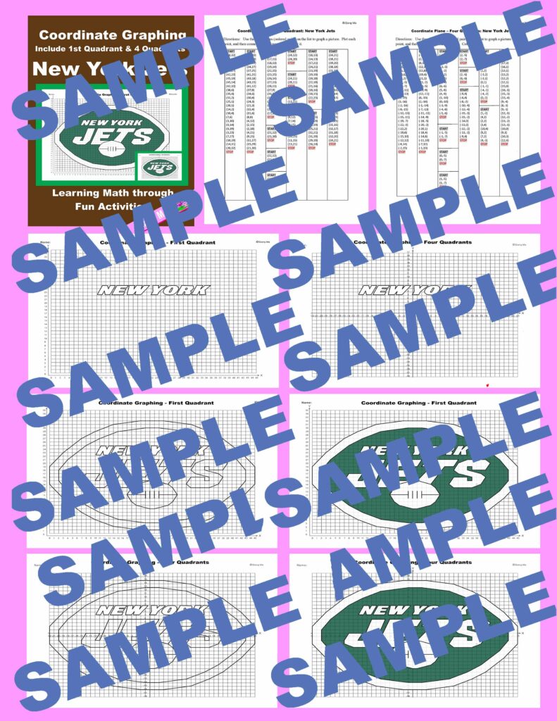 Super Bowl Coordinate Plane Graphing Picture: New York Jets | Made By ...