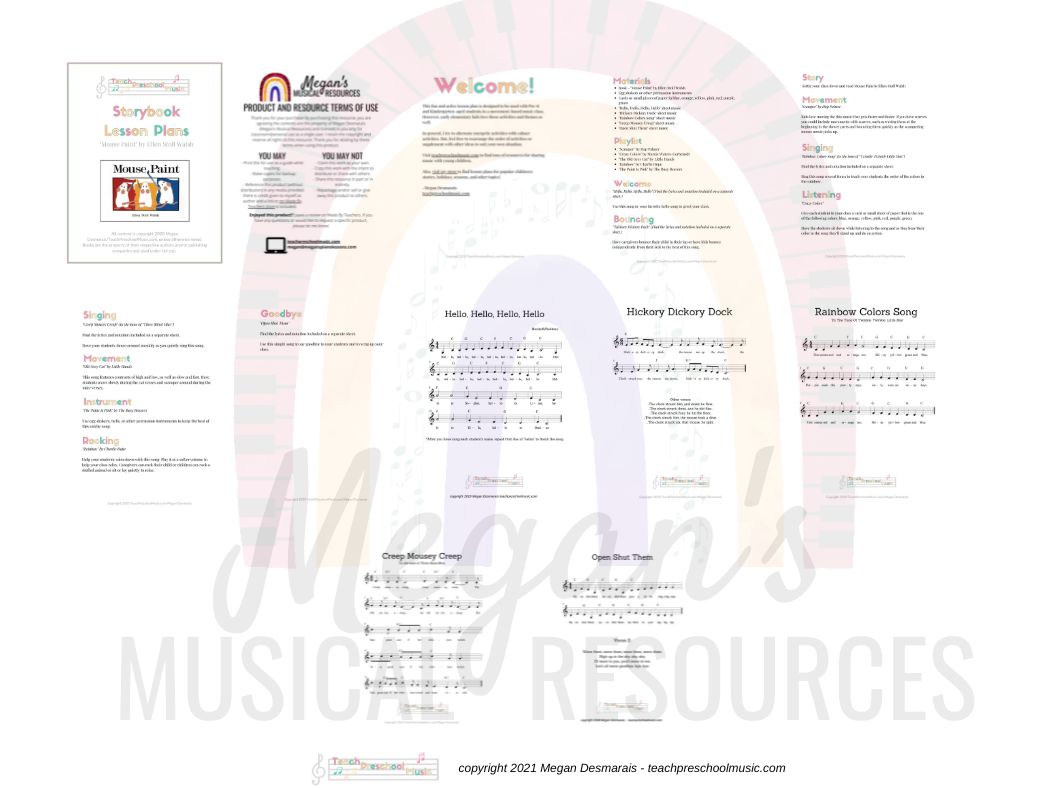 Preschool Music Lesson Plan | Mouse Paint | Music and Movement ...