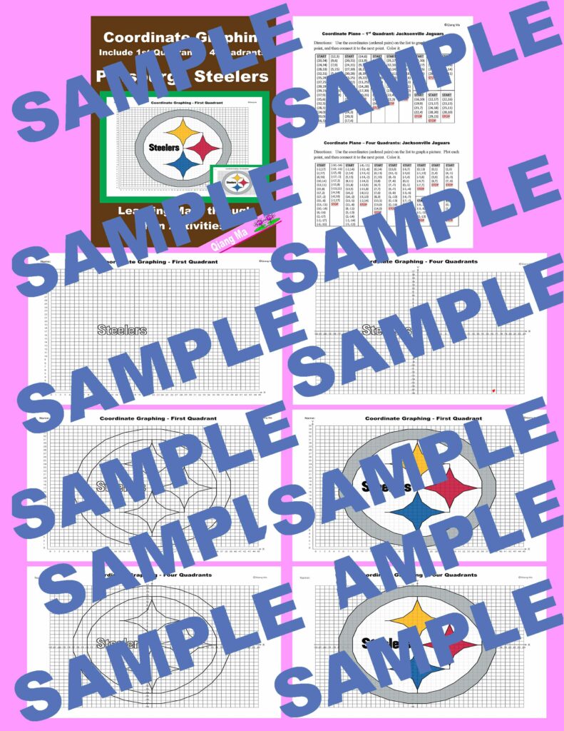 Super Bowl Coordinate Plane Graphing Picture: Pittsburgh Steelers ...