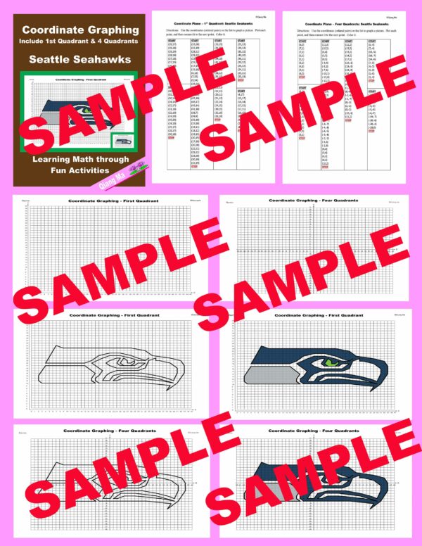 Super Bowl Coordinate Plane Graphing Picture: Seattle Seahawks | Made ...