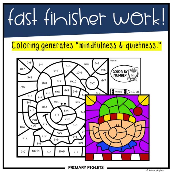 CHRISTMAS COLOR BY NUMBER CODE ADDITION SUMS 10 TO 20 MATH COLORING ...