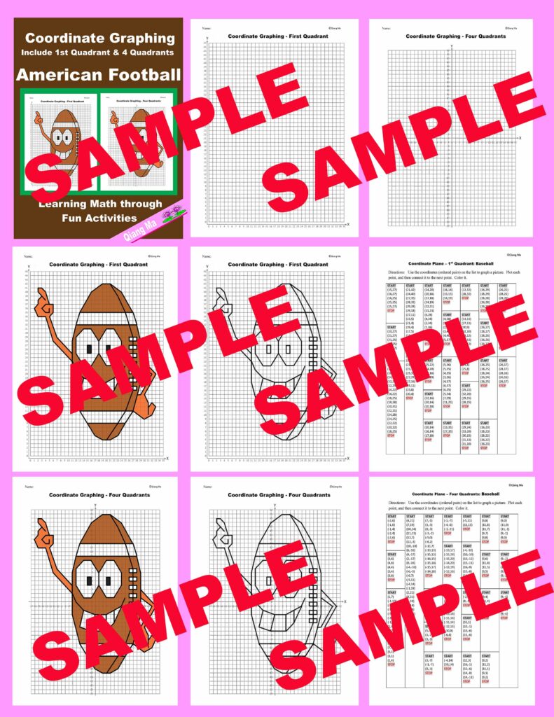 Super Bowl Coordinate Plane Graphing Picture: American Football | Made ...
