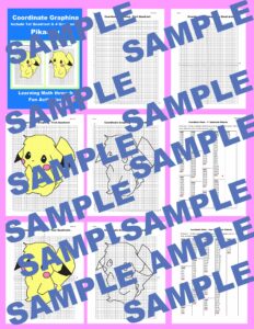 Pokemon Coordinate Plane Graphing Picture: Pikachu | Made By Teachers