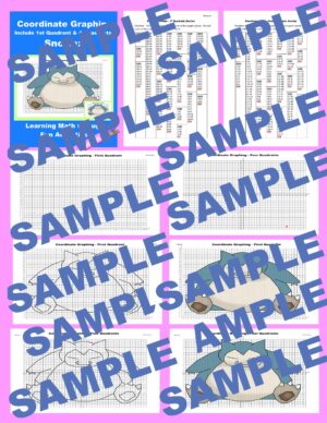 Pokemon Coordinate Plane Graphing Picture: Snorlax - Made By Teachers