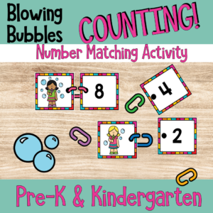 Blowing Bubbles Number Match Counting Activity for Pre-K and ...