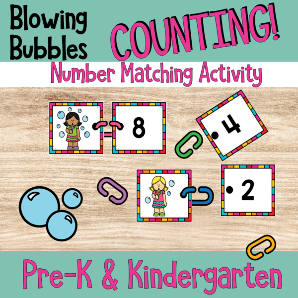 Blowing Bubbles Number Match Counting Activity for Pre-K and ...