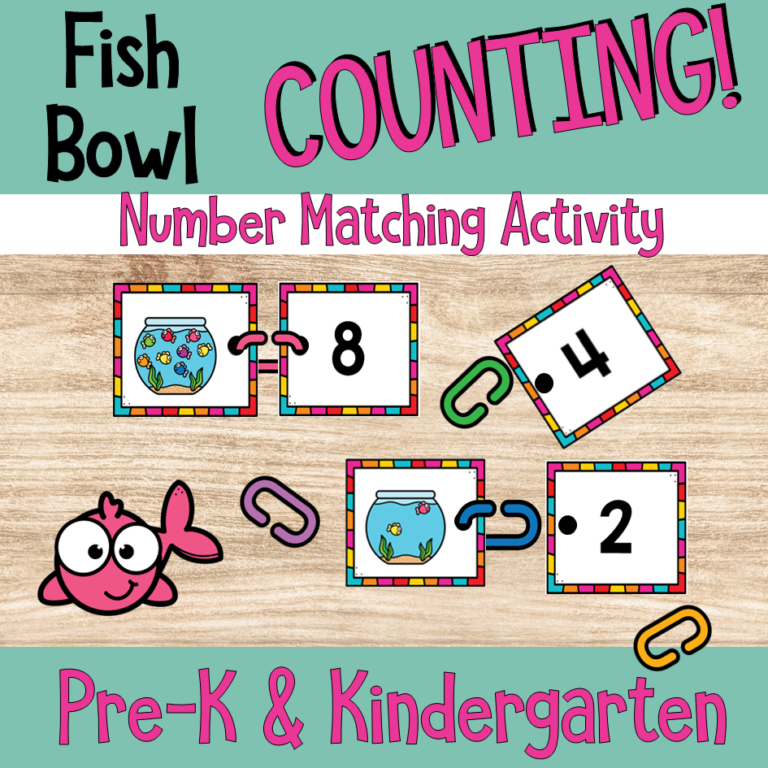 Fish Bowl Number Match Counting Activity for Pre-K and Kindergarten ...