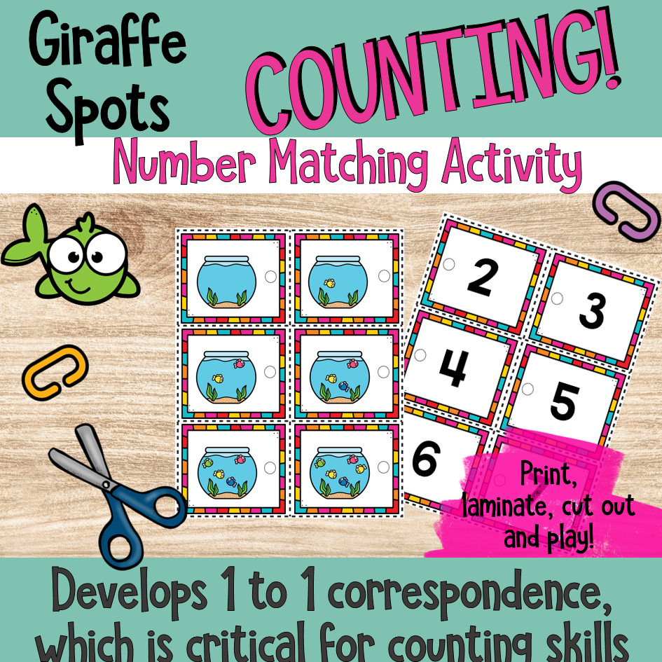Fish Bowl Number Match Counting Activity for Pre-K and Kindergarten ...