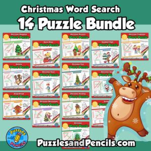 Christmas Word Search Puzzle Activity BUNDLE | 14 Christmas Wordsearch ...