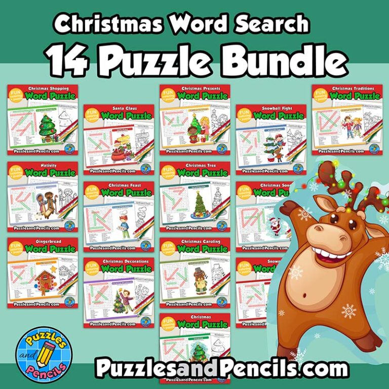 Christmas Word Search Puzzle Activity BUNDLE | 14 Christmas Wordsearch ...