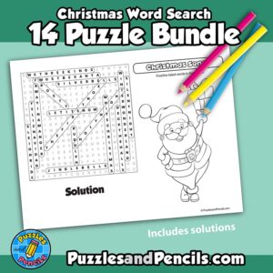 Christmas Word Search Puzzle Activity BUNDLE | 14 Christmas Wordsearch ...