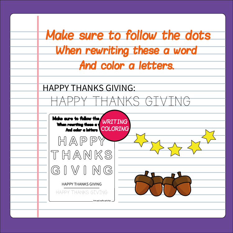 Thanksgiving Coloring | I Am Thankful For | alphabet Tracing and ...