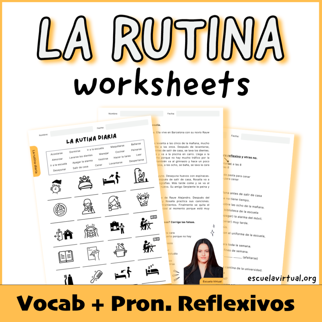 Daily Routine/ La rutina + Reflexive Pronouns - Español 1 o 2 ...