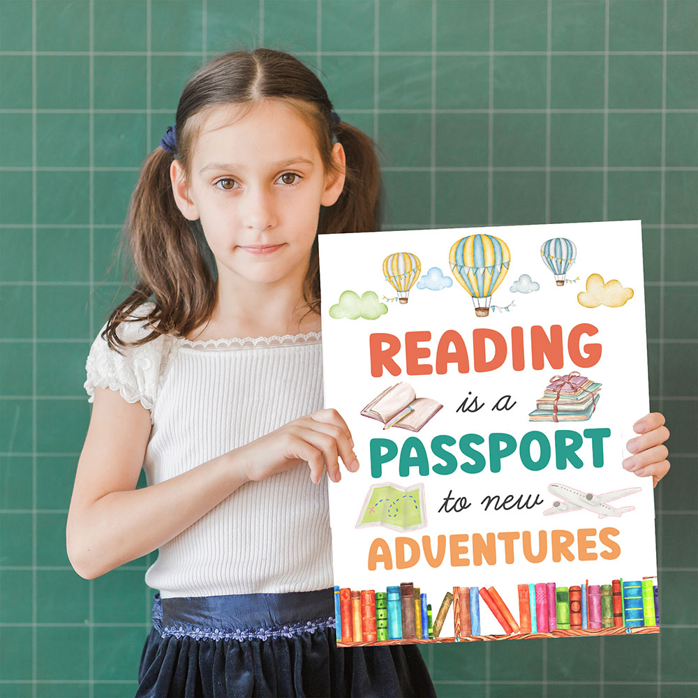 Printable Book Quotes Poster, Reading Is A Passport For New Adventures ...