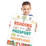 Printable Book Quotes Poster, Reading Is A Passport For New Adventures ...