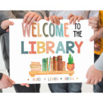 Printable School Library Welcome Sign, Library Wall Art for School or ...