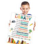 Printable Library Wall Art Welcome Sign, When You Enter This Library ...