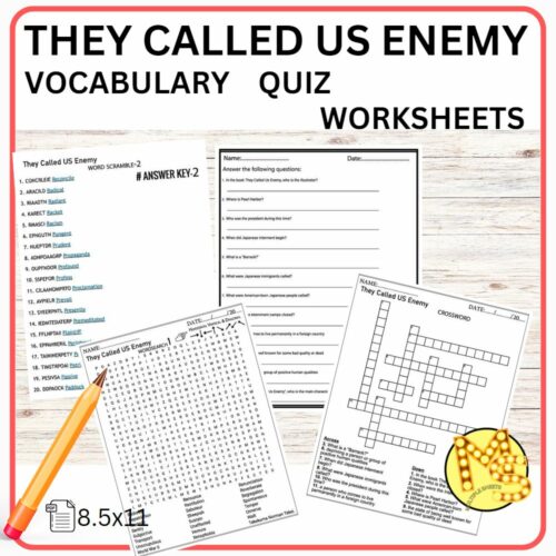 They Called Us Enemy Novel Worksheets Crossword-Word Scramble-Word ...