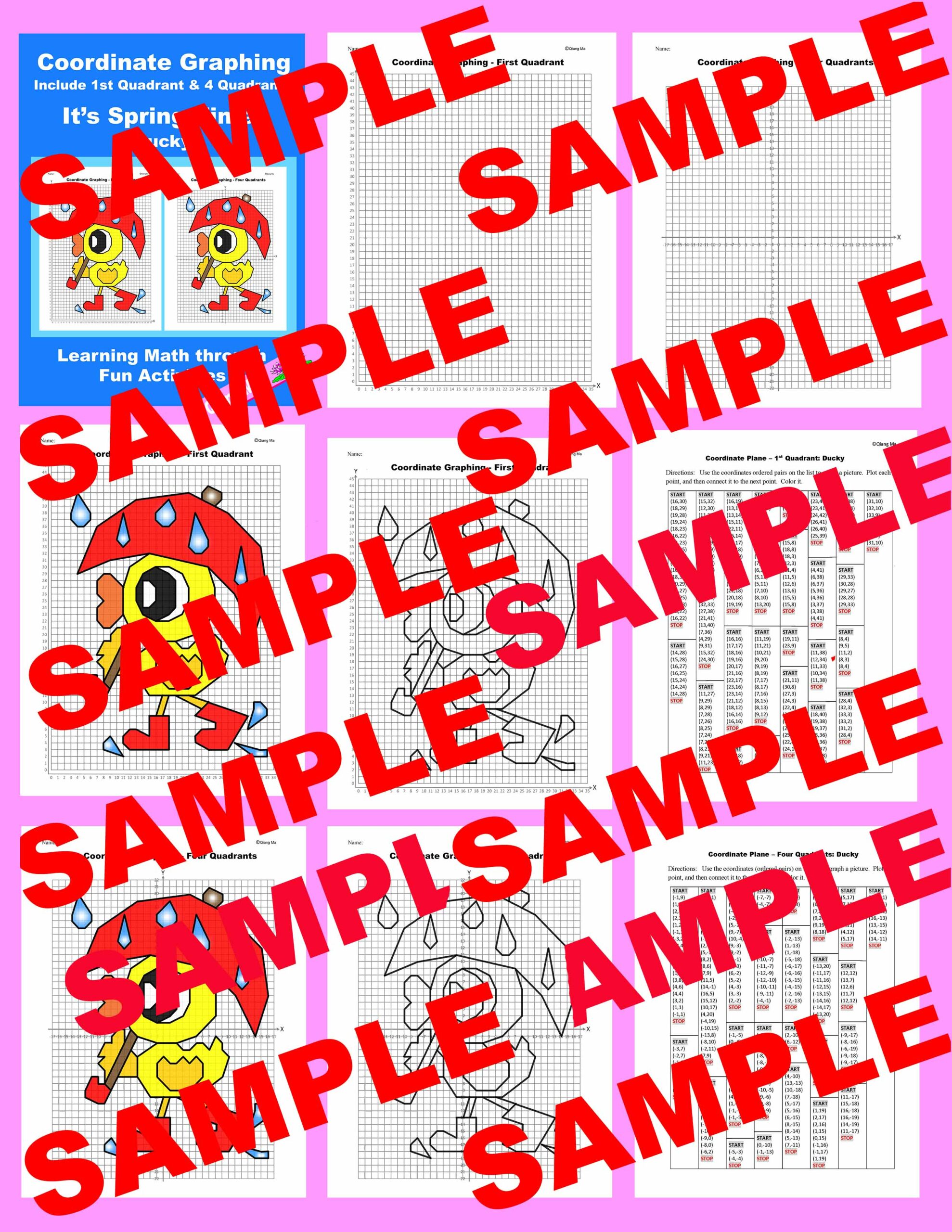 Spring Coordinate Plane Graphing Picture: Ducky | Made By Teachers