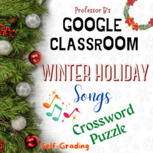 Digital GOOGLE CLASSROOM: Winter Holiday Songs Crossword Puzzle | Made ...