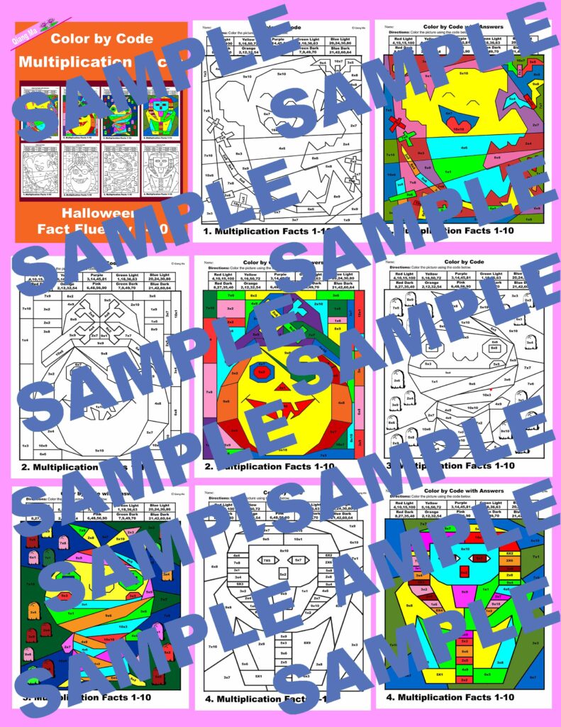 Halloween Color by Code: Multiplication Facts 1-10 | Made By Teachers