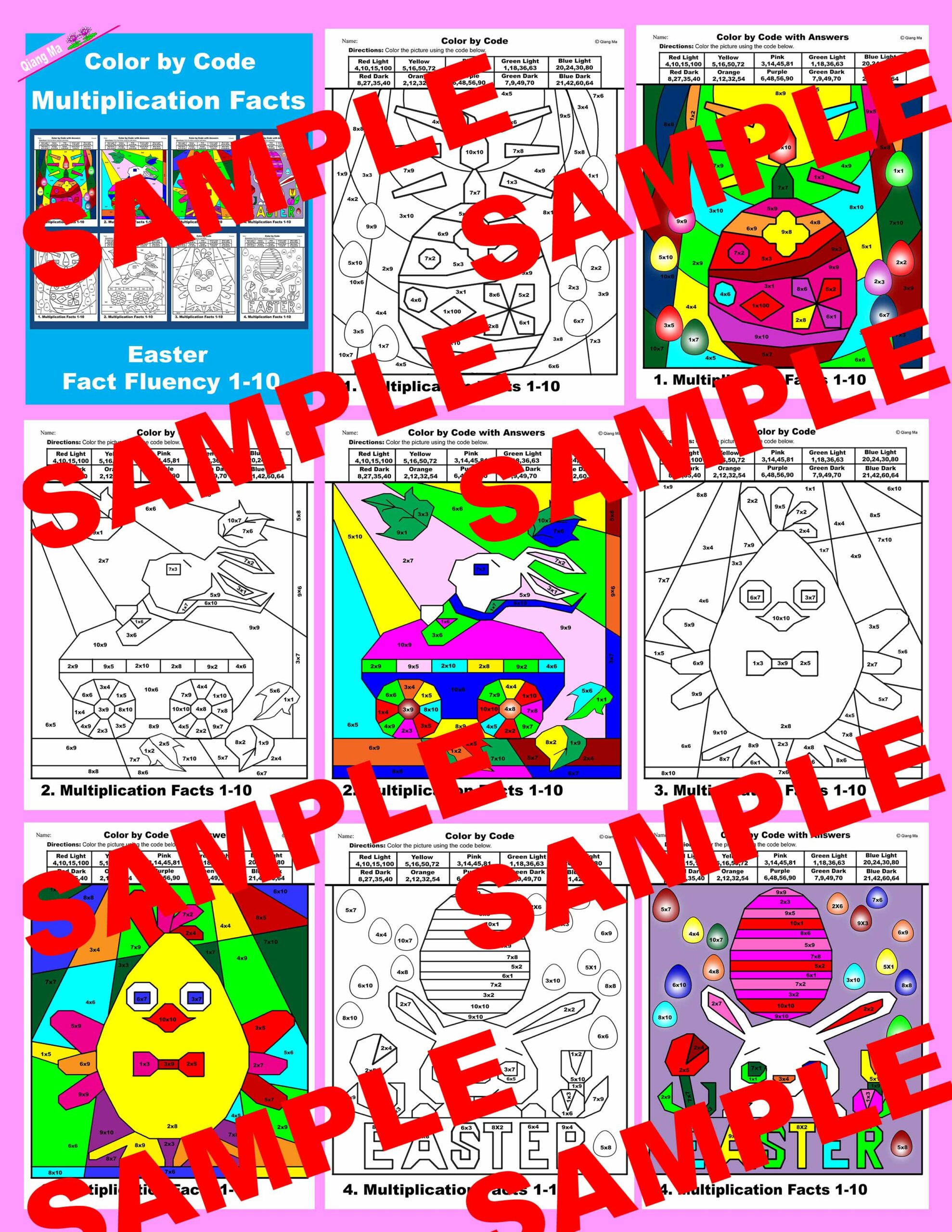 Easter Color by Code: Multiplication Facts 1-10 | Made By Teachers