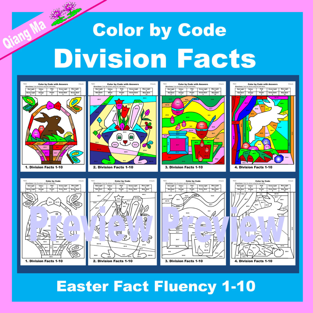 Easter Color by Code: Multiplication and Division Facts 2 in 1 | Made ...