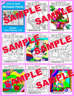 Easter Color by Code: Division Facts 1-10 | Made By Teachers