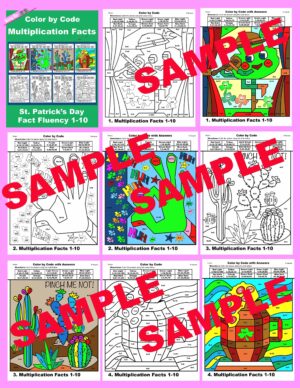 St. Patrick's Day Color by Code: Multiplication Facts 1-10 | Made By ...