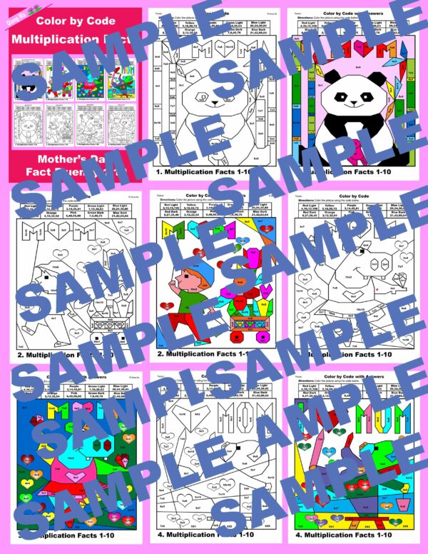 Mother's Day Color by Code: Multiplication Facts 1-10 | Made By Teachers