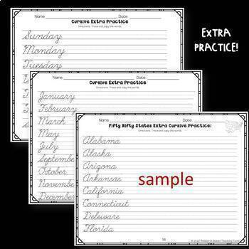 Cursive Handwriting Practice Packets - Made By Teachers