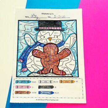 Winter Multiplication Color by Number | Made By Teachers