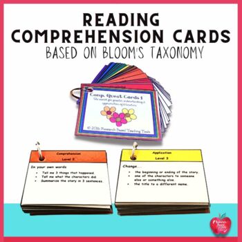 Reading Comprehension Question Cards | Based on Bloom’s Taxonomy | Made ...