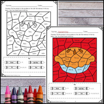 Fall Multiplication Color by Number Packets | Made By Teachers