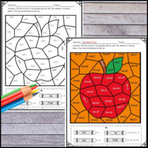 Fall Multiplication Color by Number Packets - Made By Teachers
