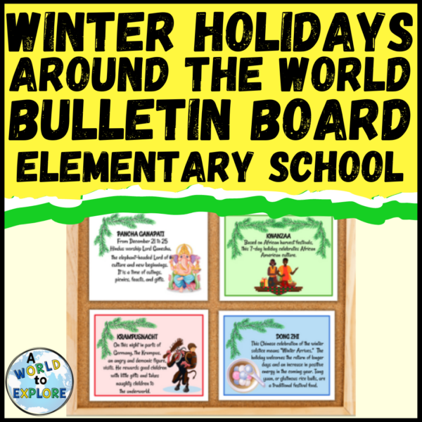 Winter Holidays Around the World Bulletin Board Set Gr 3-6 | Made By ...