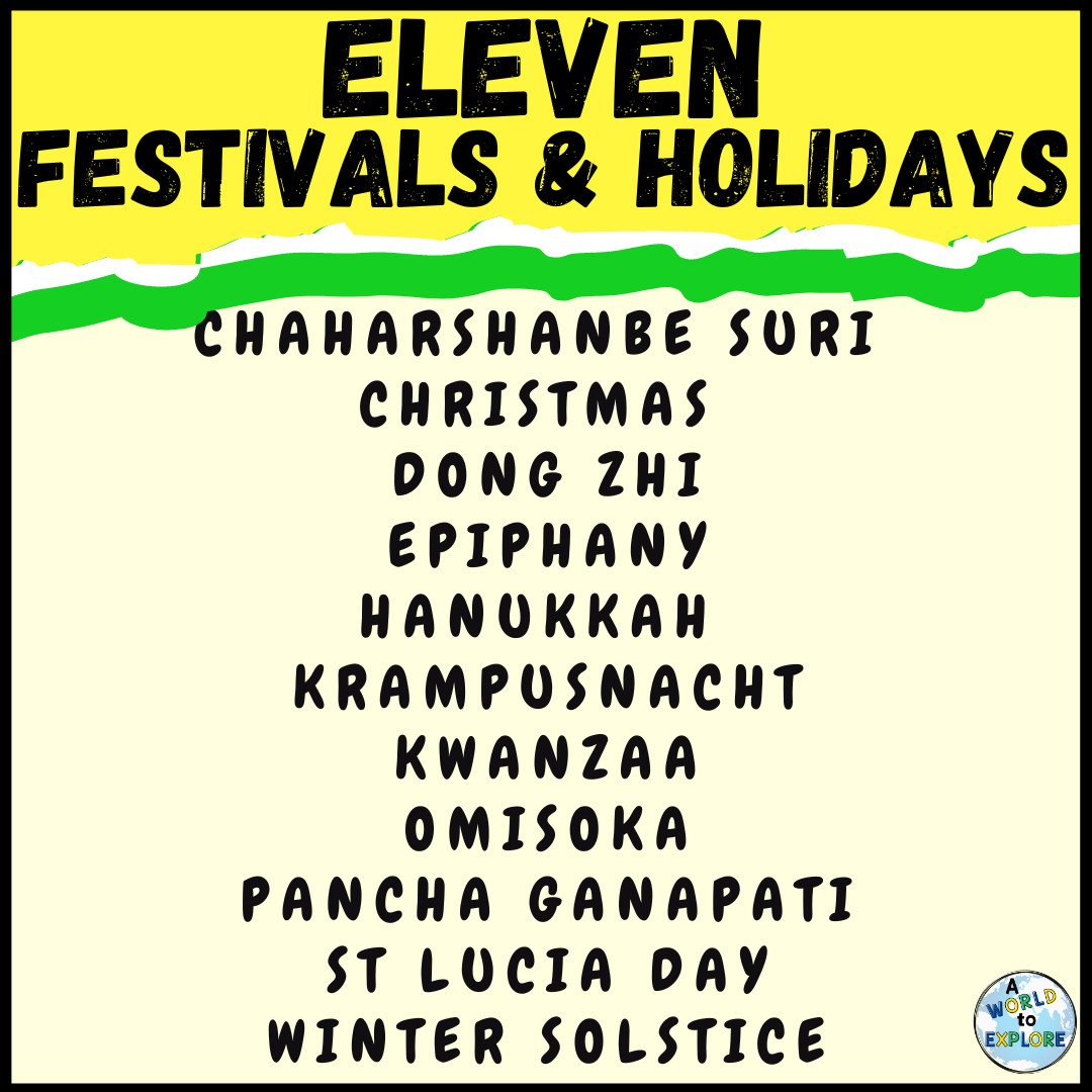 Winter Holidays Around the World Bulletin Board Set Gr 3-6 | Made By ...