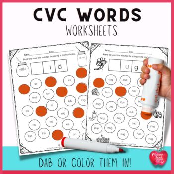 Kindergarten Word Family Worksheets | No-Prep Literacy & Phonics ...