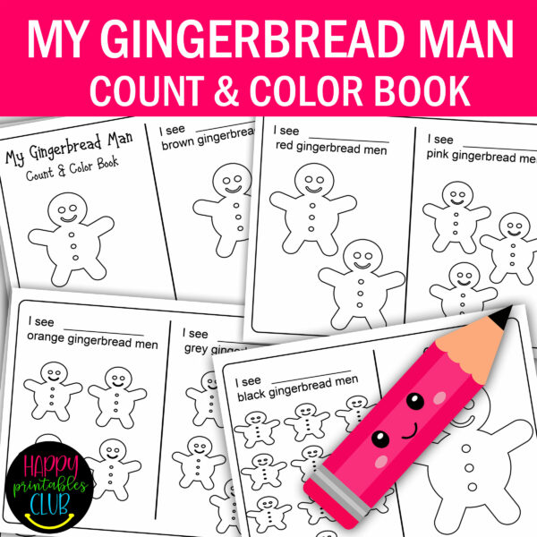 My Gingerbread Man Count and Color Book Number 1-10 for Pre-K ...