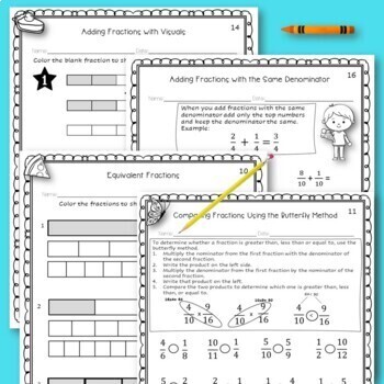 Comprehensive Fraction Packet | Fractions, Multiples, GCF, and More for ...
