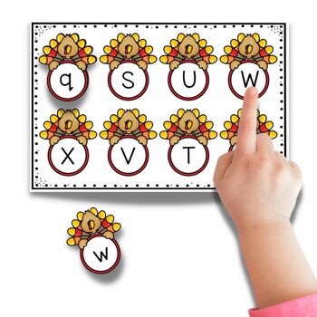 Letter Matching Game Uppercase and Lowercase: Turkey Theme | Made By ...