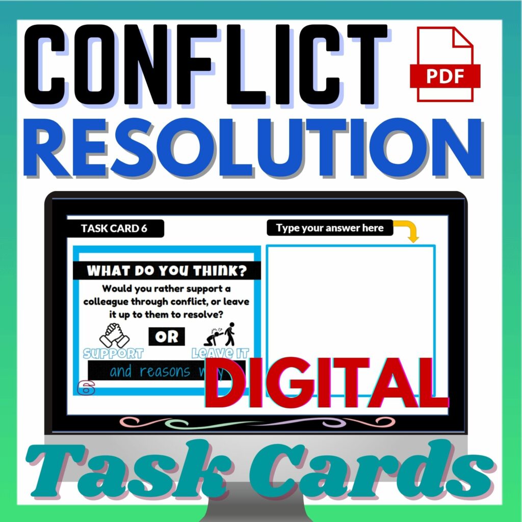 Conflict Resolution Digital Task cards - No prep | Made By Teachers