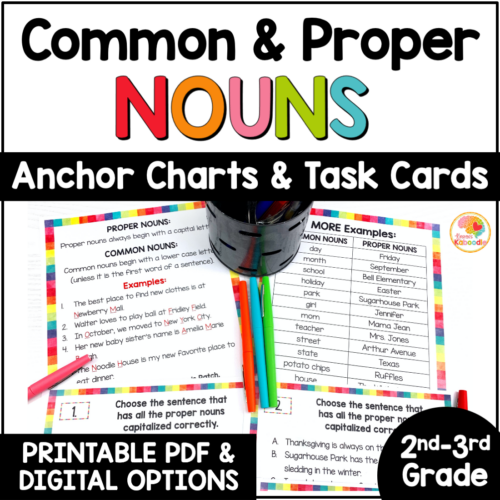 Common and Proper Nouns Task Cards and Anchor Charts Posters Activities ...