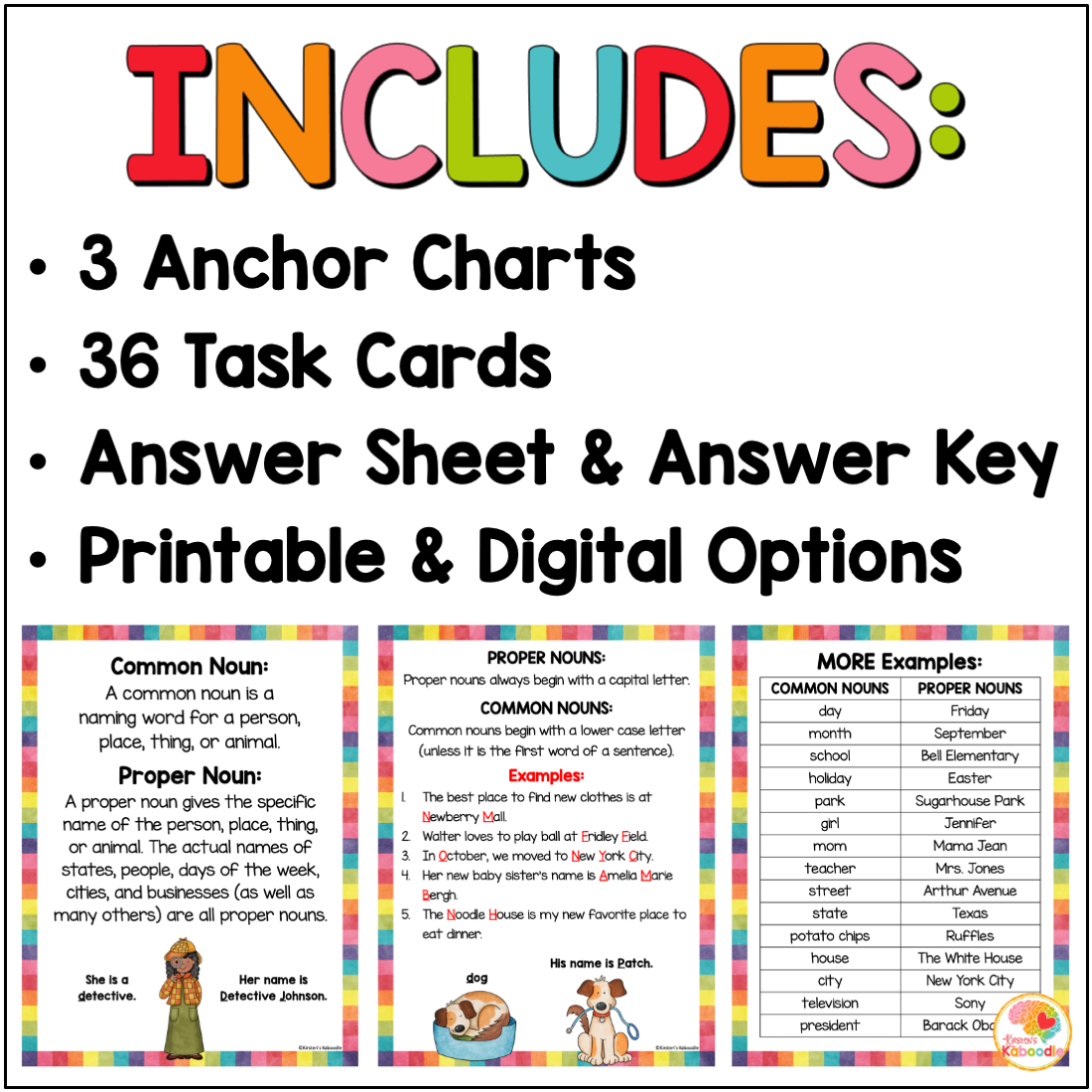 Common and Proper Nouns Task Cards and Anchor Charts Posters Activities ...